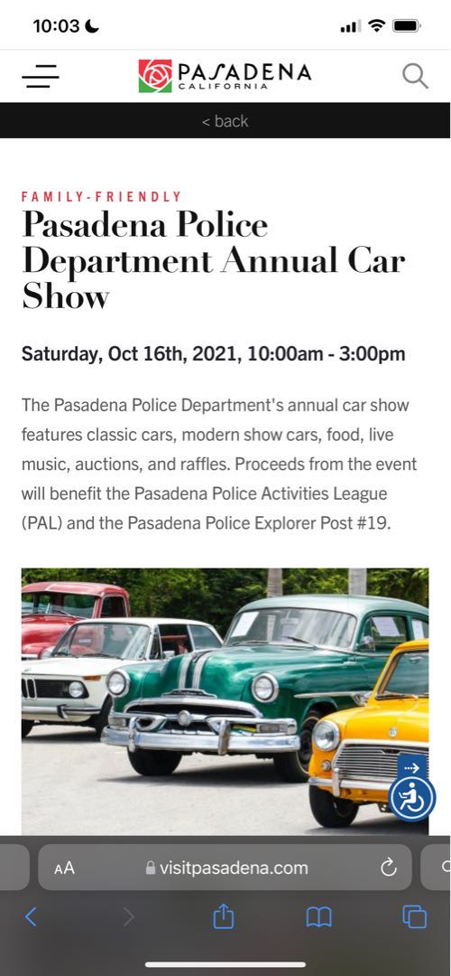 @ede's event on RoadStr | Annual Pasadena Police Department Car Show